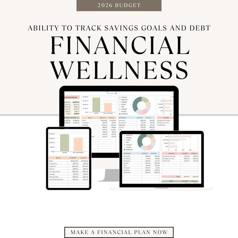 2026 Annual Budget Spreadsheet Excel Template Financial Planner Money ...