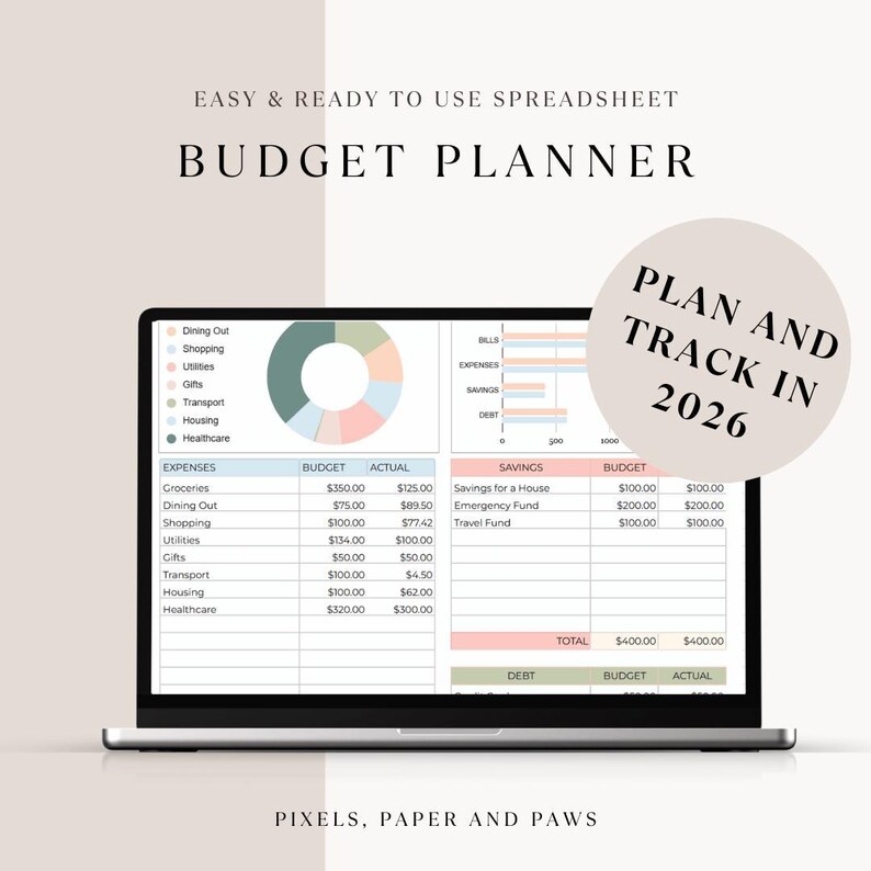 2026 Annual Budget Spreadsheet Excel Template Financial Planner Money ...