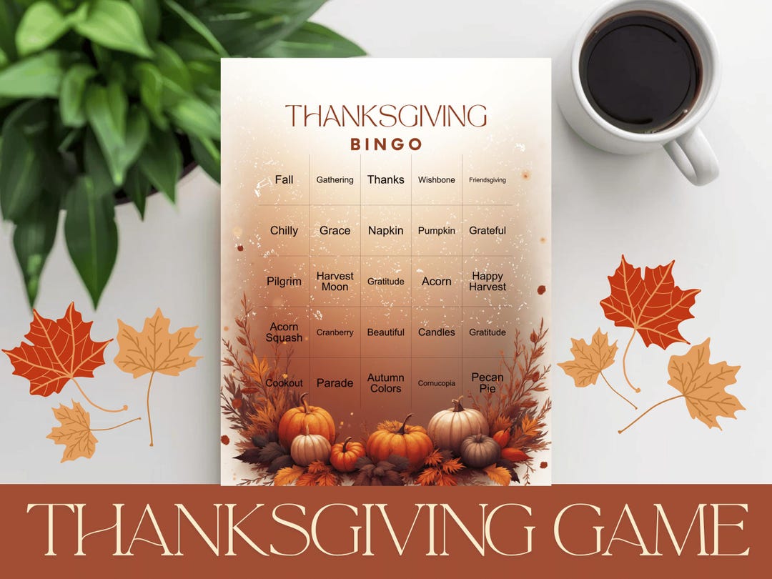 Thanksgiving Bingo Printable Fall Game Activity Pdf Download Digital ...