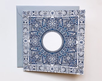 Embossed Tin Greeting Card - Silver Moon Design - Etsy