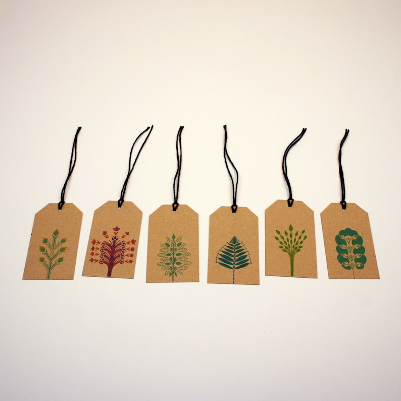 Native Trees Gift Tags Pack of Six - Etsy
