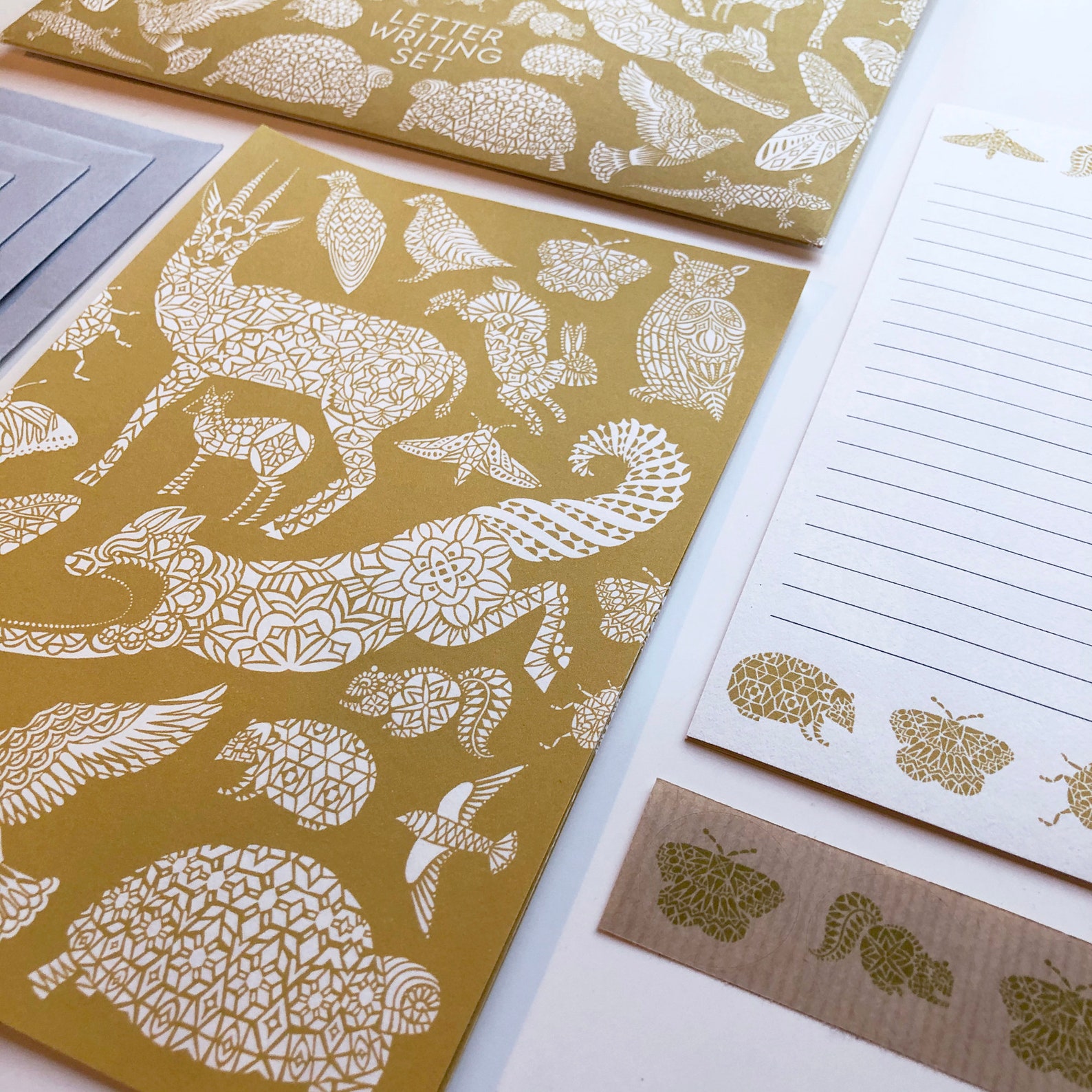 Letter Writing Set - Gold Fields - Etsy