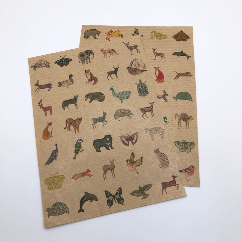 Animal Stickers Round - Etsy UK