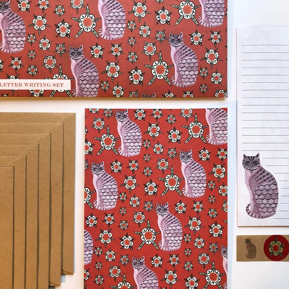 Letter Writing Set Quiet World of Cats | Etsy