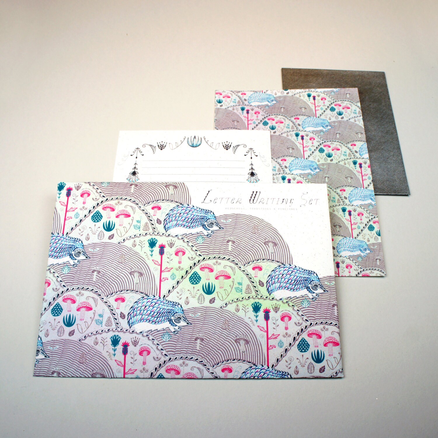 Letter Writing Set Hedgehogs and Pinecones - Etsy UK