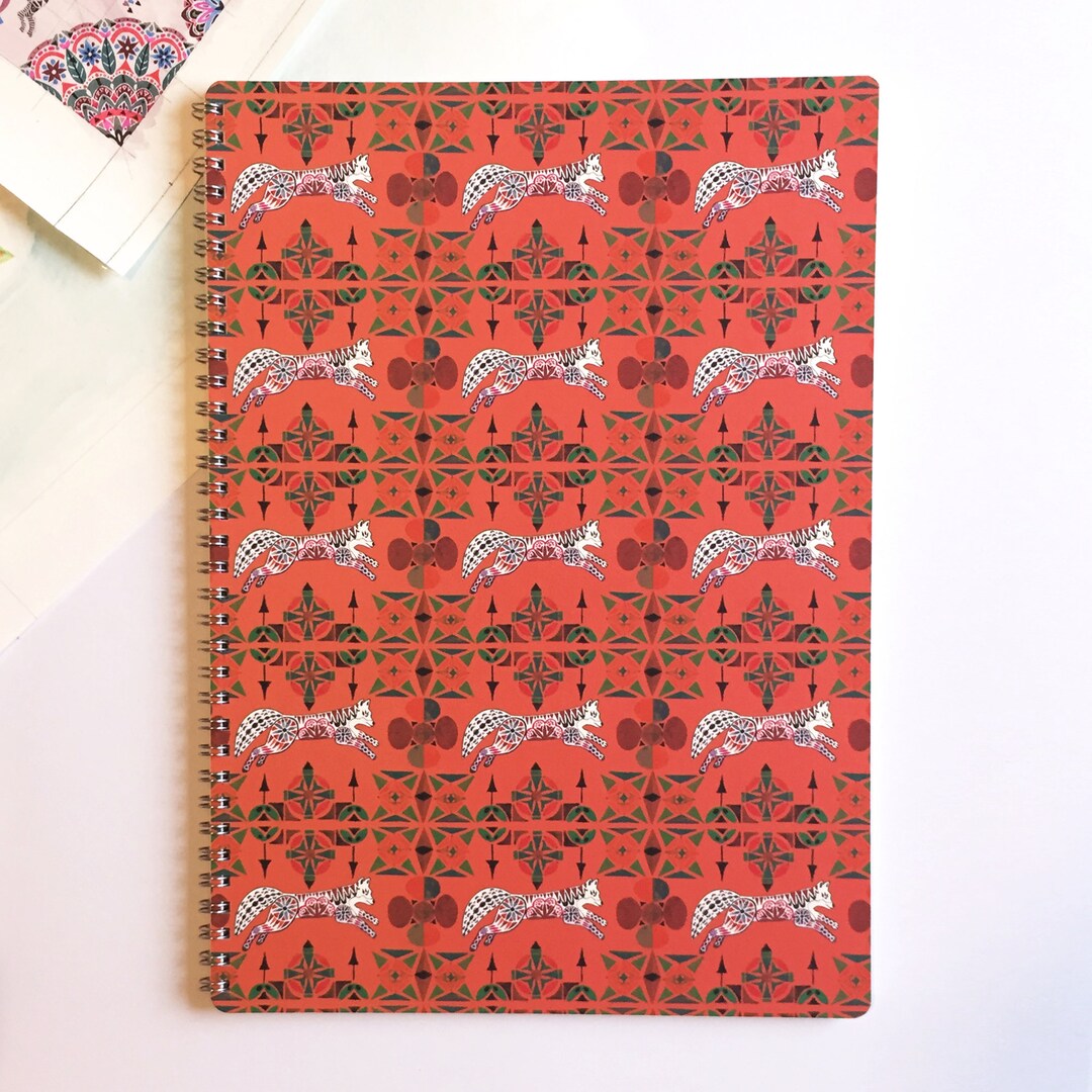 A4 Lined Running Fox Notebook - Etsy