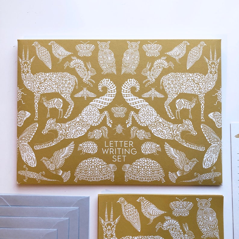 Letter Writing Set - Gold Fields - Etsy