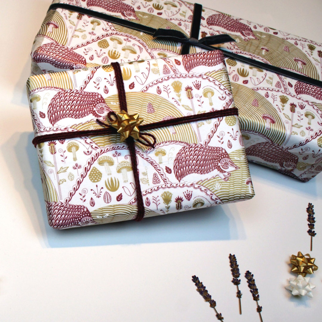 Hedgehog and Pinecones Tissue Paper - Etsy UK