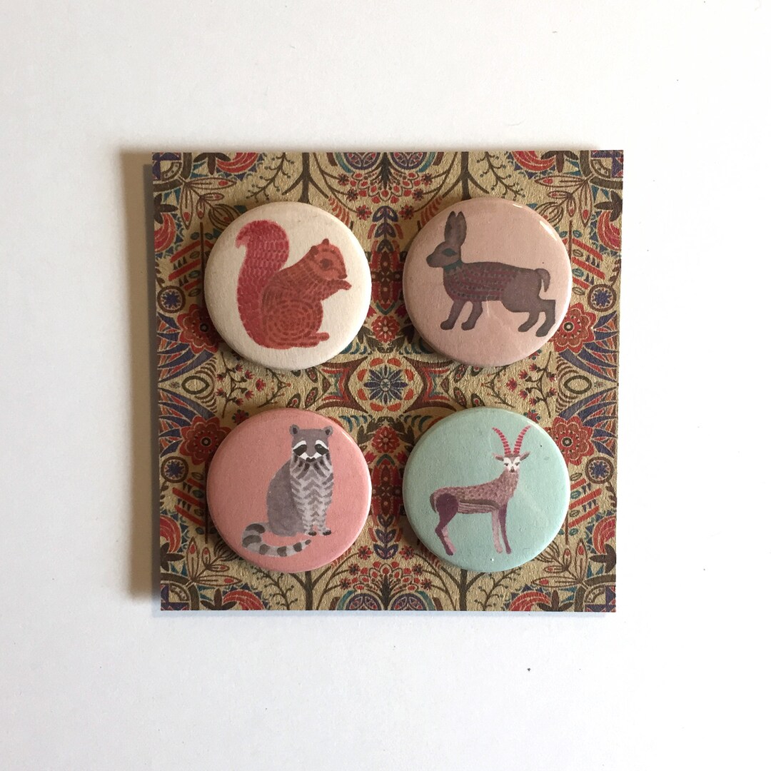 Woodland Animal Badges - Etsy
