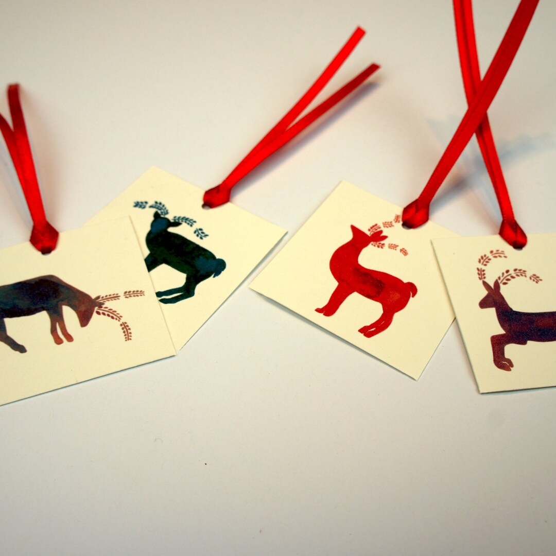 Christmas Reindeer Gift Tags - Etsy