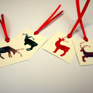 Christmas Reindeer Gift Tags - Etsy
