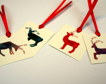Handmade Reindeer Gift Tags Pack of 10 - Etsy UK