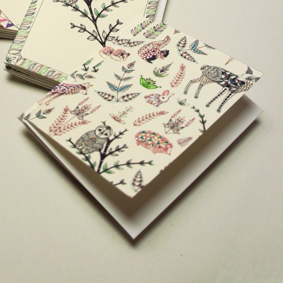 Mini Card Forest Animals | Etsy UK