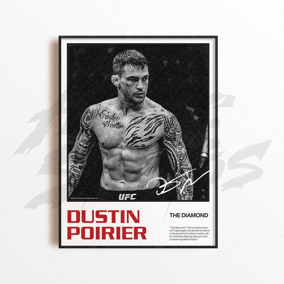 Dustin Poirier Art Print, Mixed Martial Arts Wall Decor, Home Gym ...