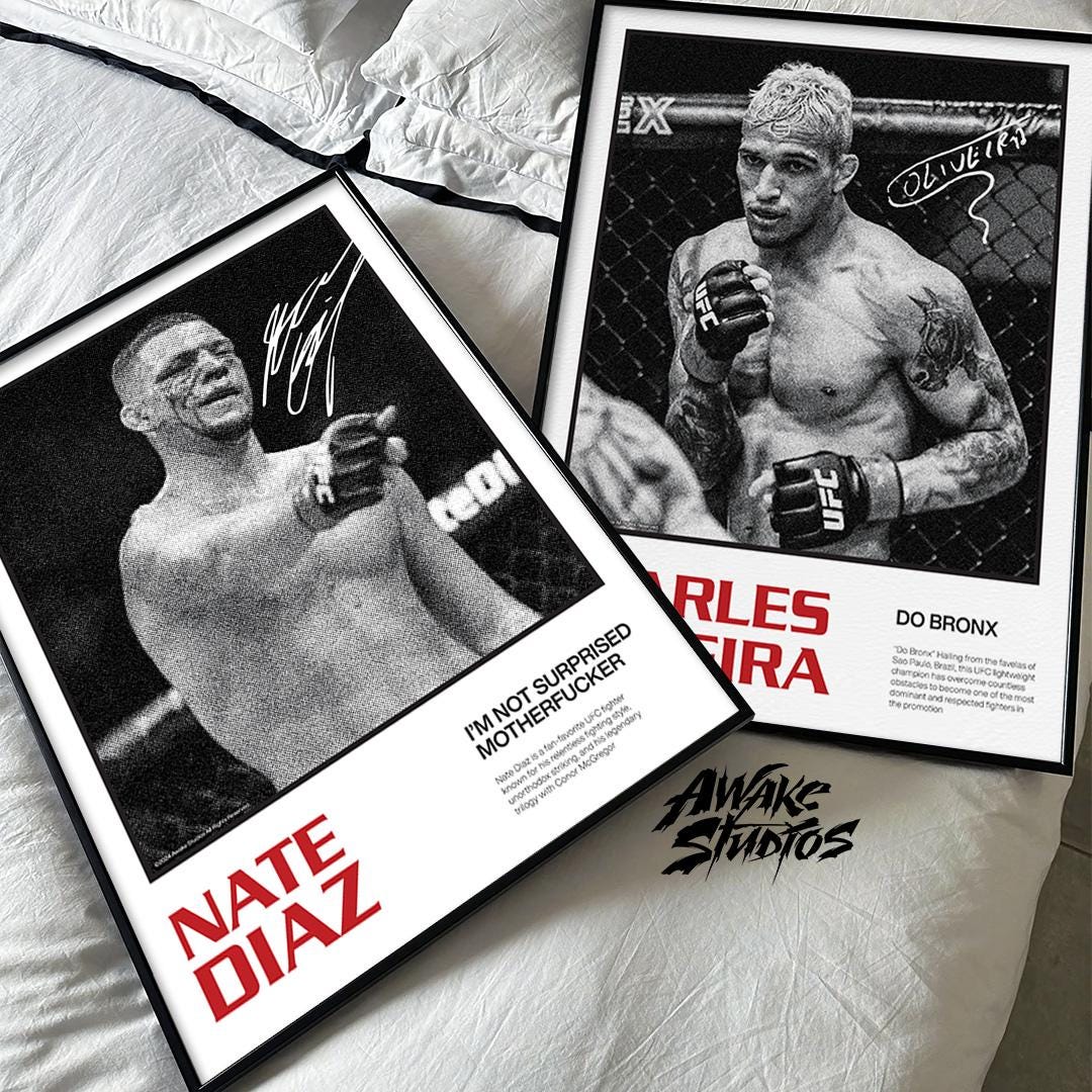 Nate Diaz Art Print, Mixed Martial Arts Wall Decor, Home Gym Decoration ...