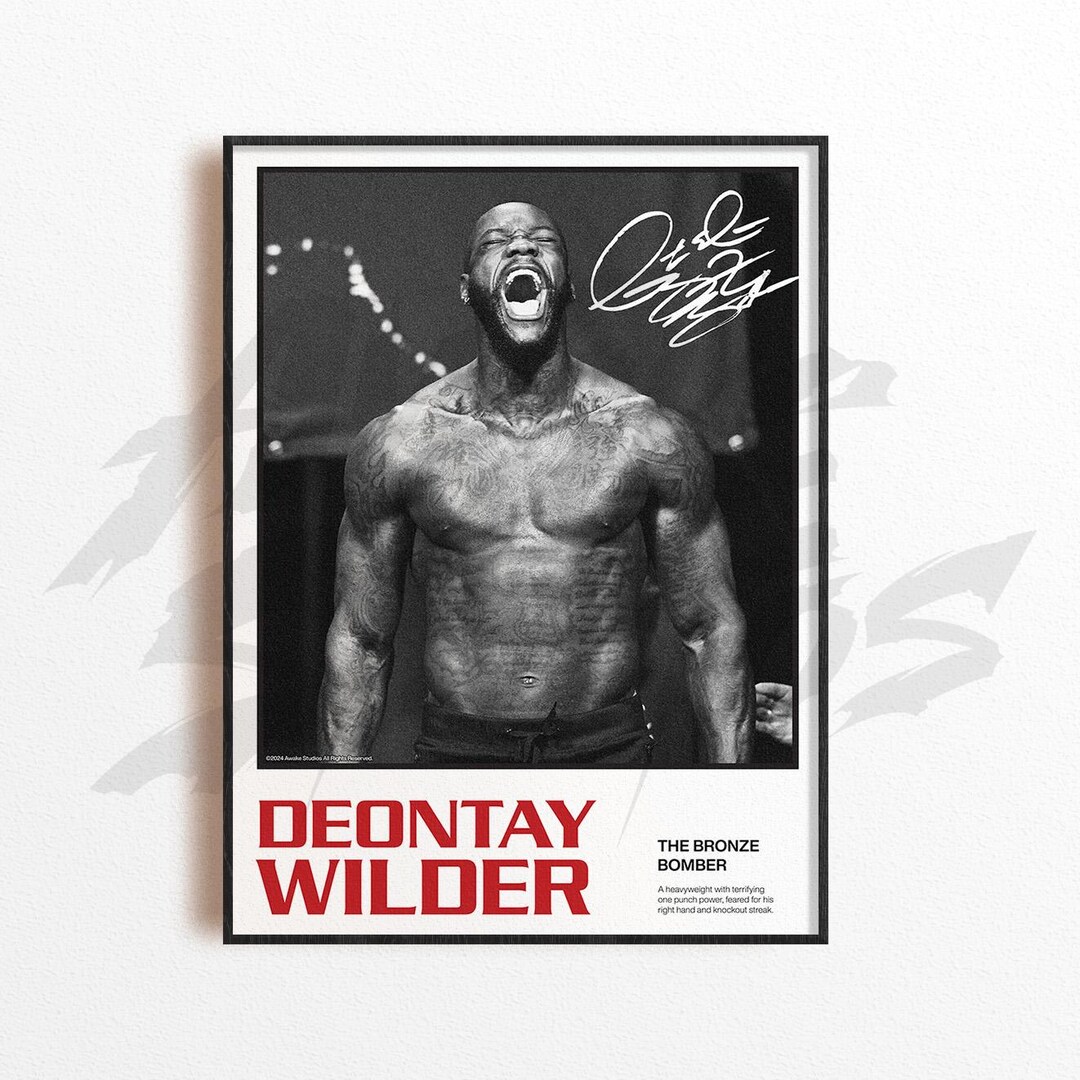 Deontay Wilder Art Print, Boxing Art Print, Boxing Arts Wall Decor ...