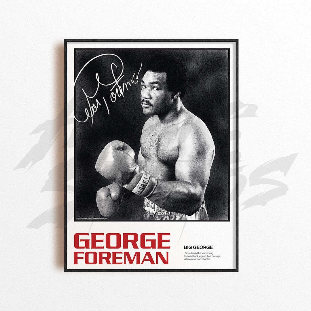 George Foreman Art Print, Boxing Art Print, Boxing Arts Wall Decor ...