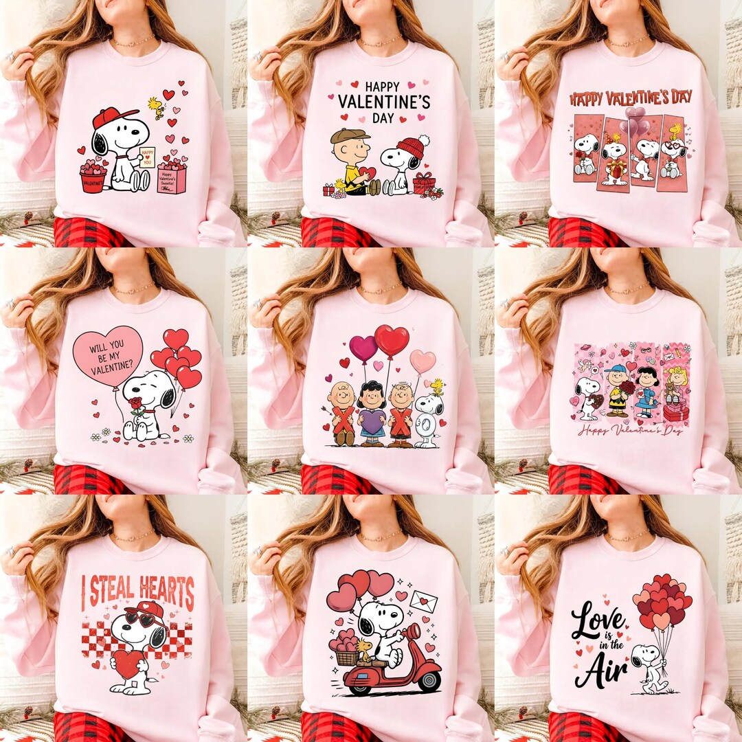 Valentines Day Png Snoopy Bundle Cartoon Dog Png Sublimation Designs ...