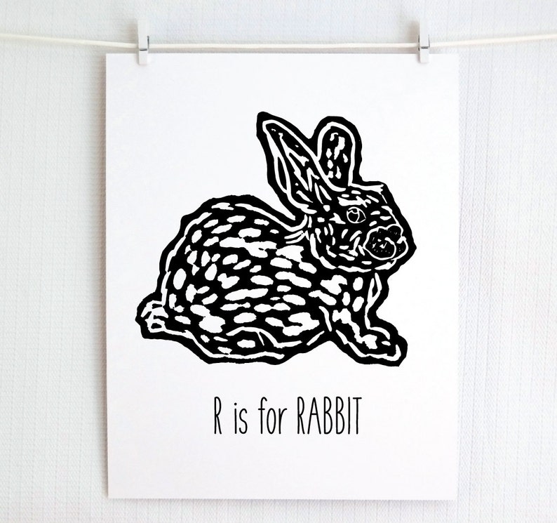 R is for Rabbit - Etsy
