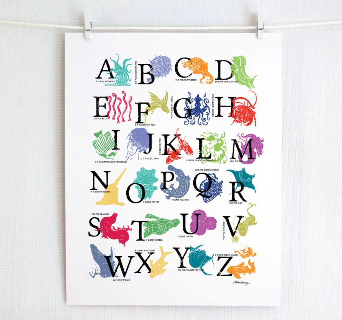 The Underwater Alphabet | Etsy