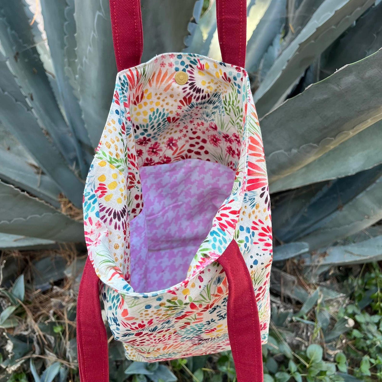 Small Canvas Tote for Shopping or Knitting Summer Purse Eevie Original ...