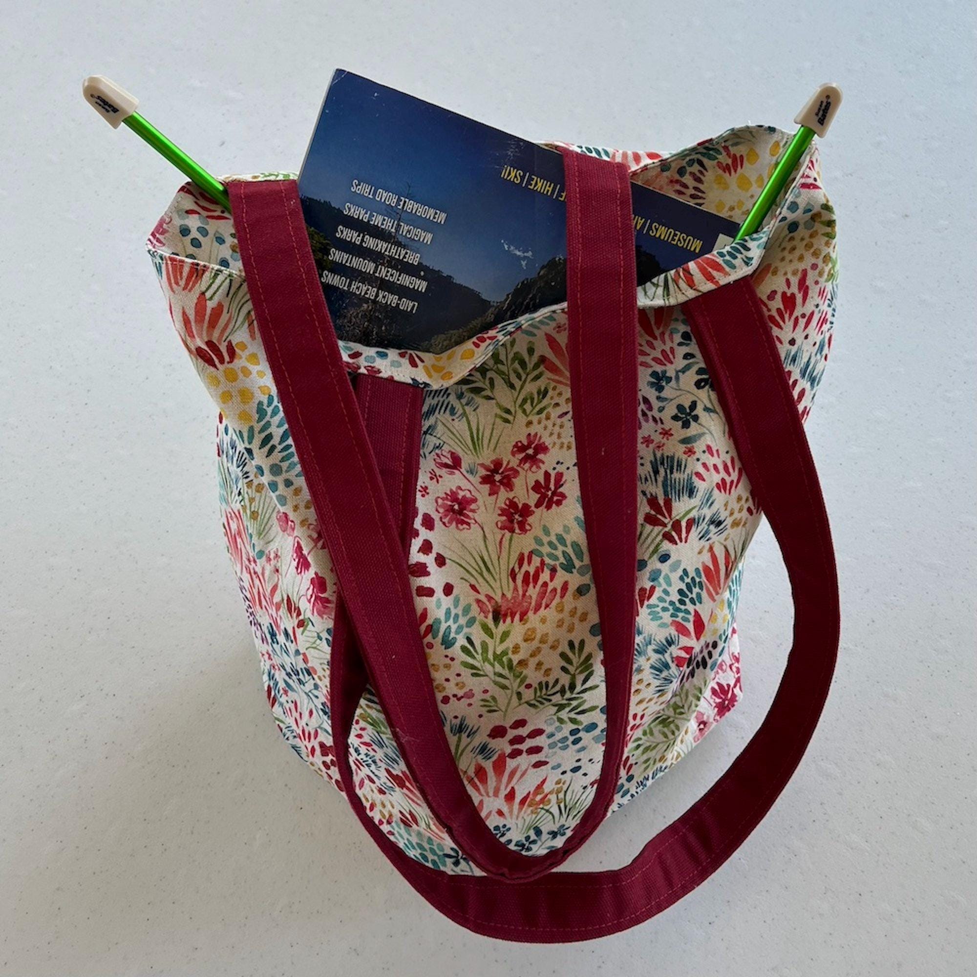 Small Canvas Tote for Shopping or Knitting Summer Purse Eevie Original ...