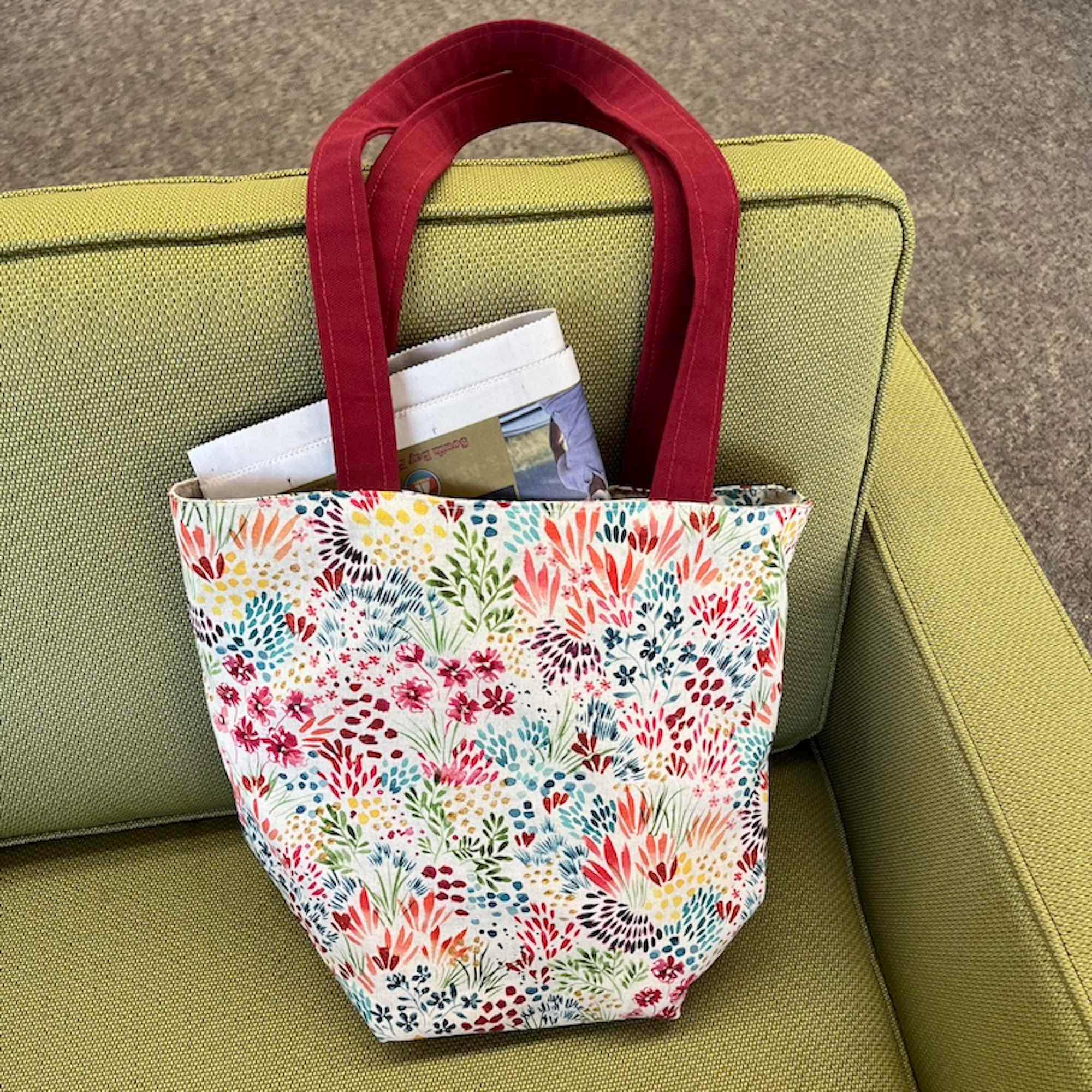 Small Canvas Tote for Shopping or Knitting Summer Purse Eevie Original ...