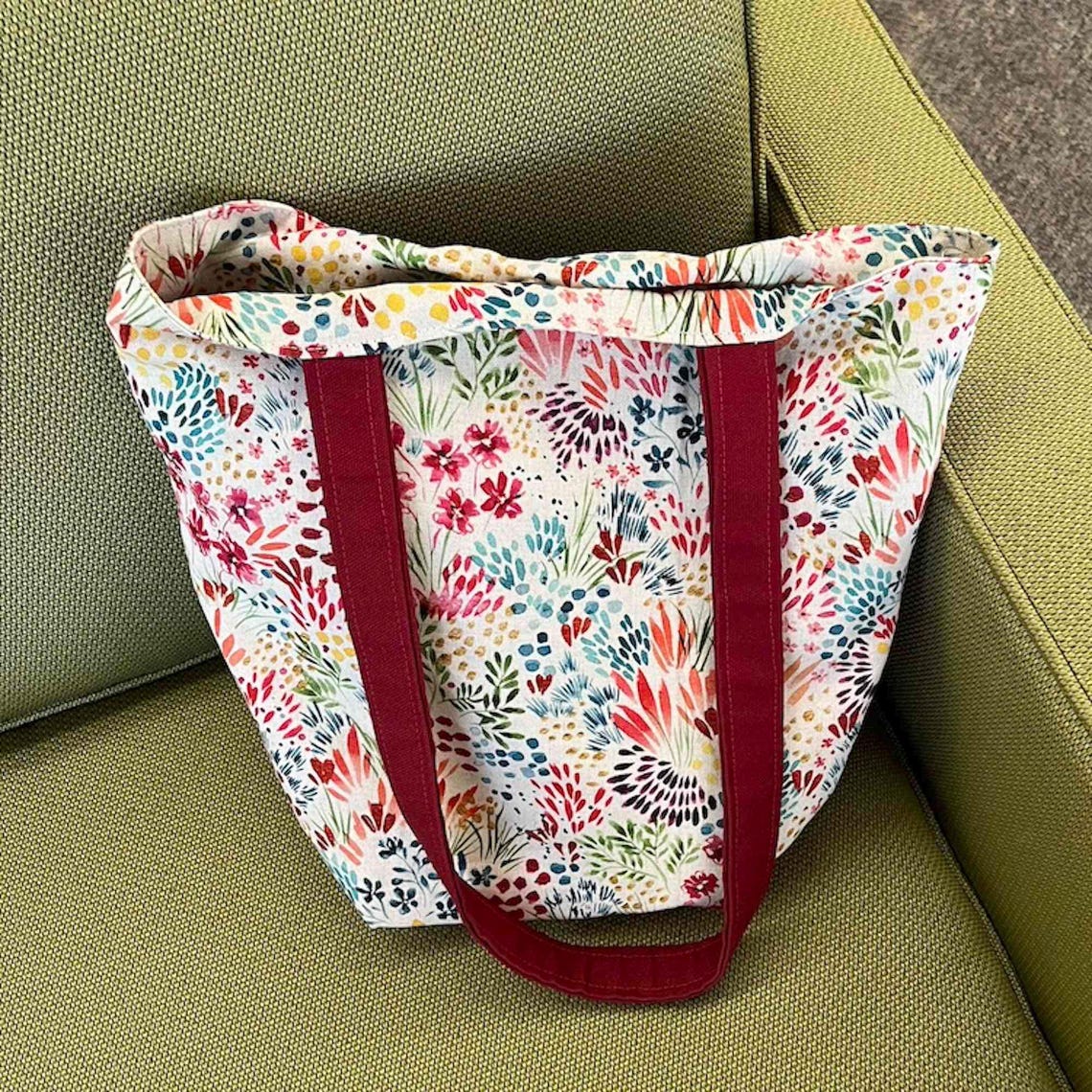 Small Canvas Tote for Shopping or Knitting Summer Purse Eevie Original ...