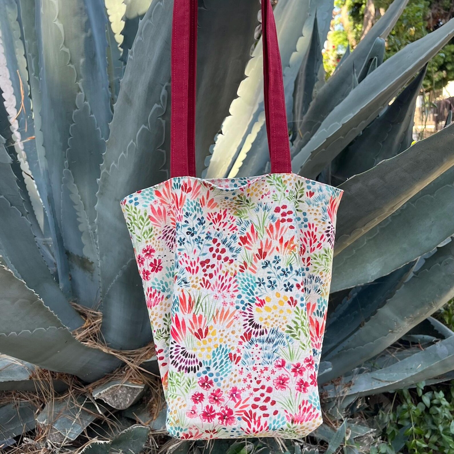 Small Canvas Tote for Shopping or Knitting Summer Purse Eevie Original ...