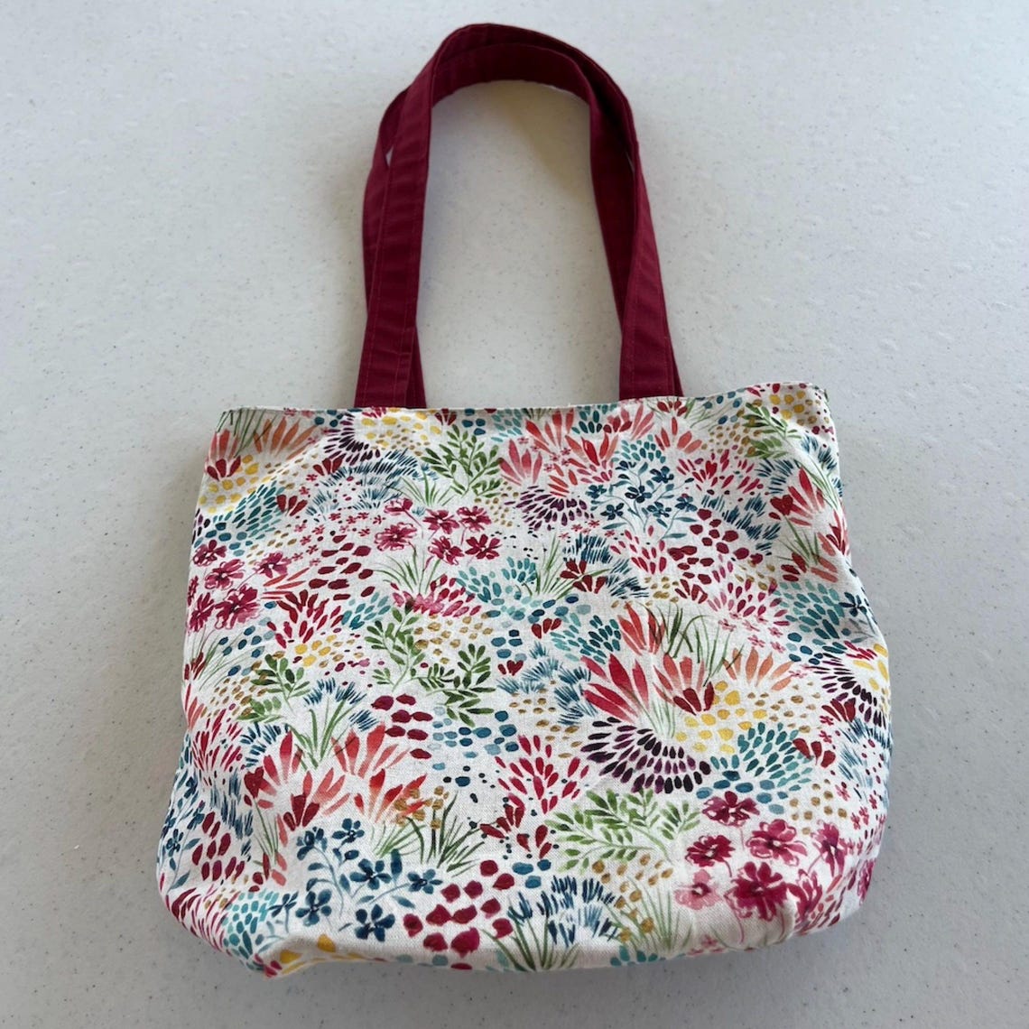 Small Canvas Tote for Shopping or Knitting Summer Purse Eevie Original ...