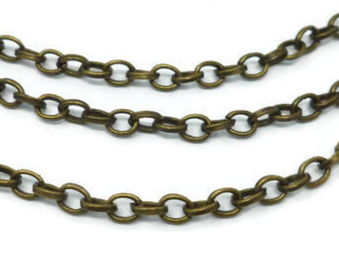 Antique Bronze Rolo Chain 4mm X 3.5mm Links Bulk Unfinished Chain Sold ...