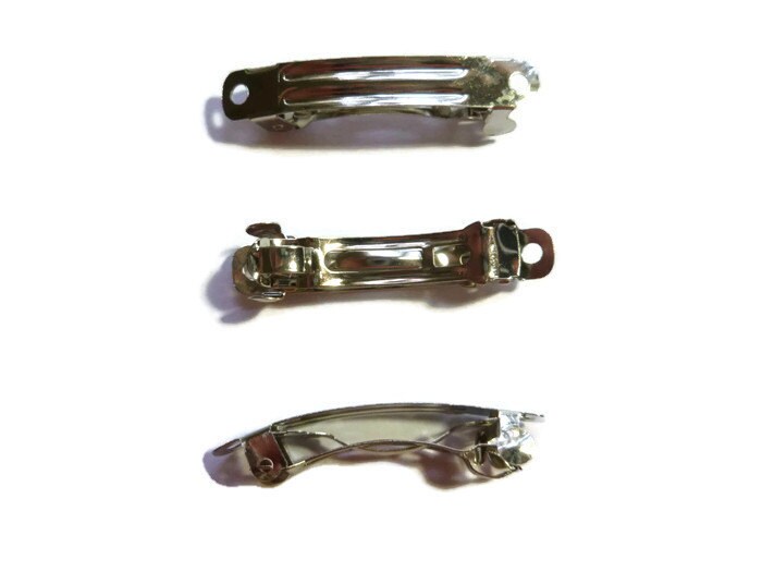 Silver Barrett - Small French Barrette - 40mm or approximately 1.5 ...