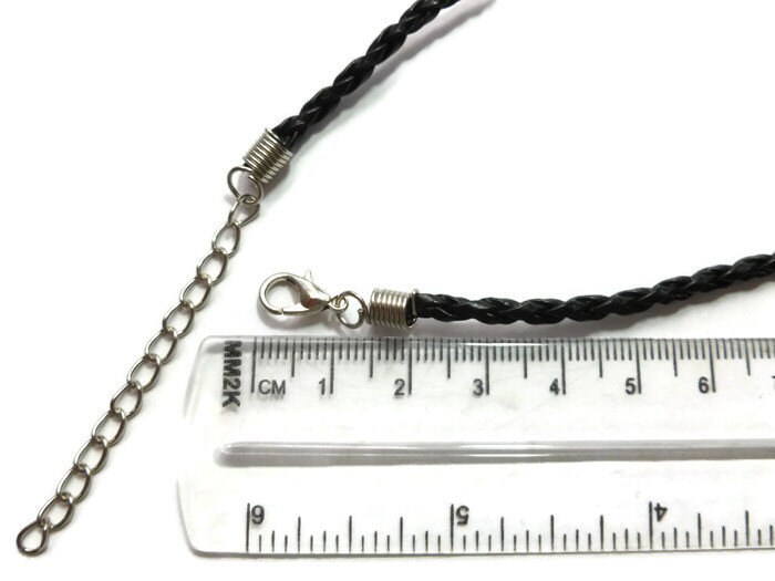 Black Braided Cord Necklace - Imitation Leather - 5 10 25 Necklaces ...