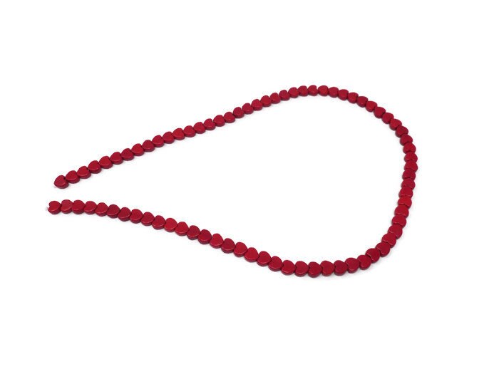 Red Howlite Heart Bead - 6mm x 5mm x 3mm - Whole Strand - 77 beads ...