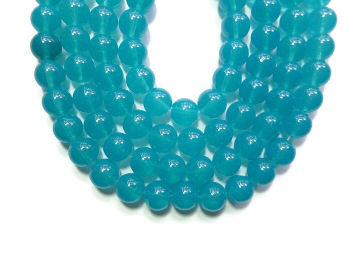 Blue 12mm Round Bead - Translucent Glass - Whole Strand - 34 beads ...