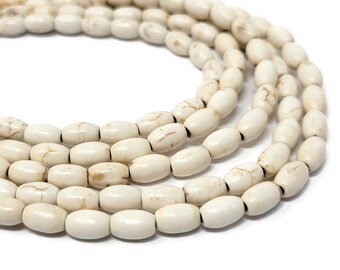 1 Strand 8x10mm White Howlite Flat Oval Beads for DIY Jewelry - Etsy