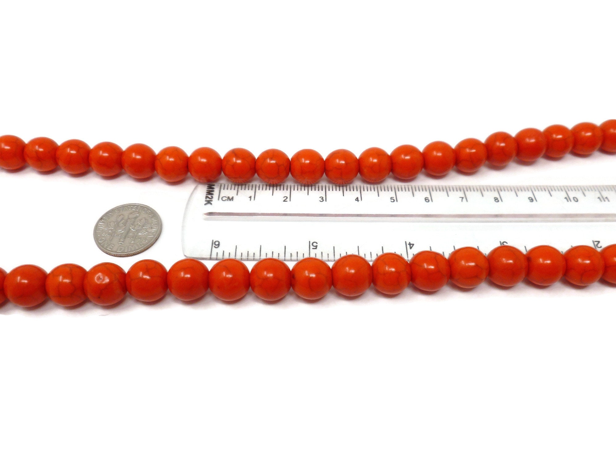 Orange Howlite 10mm Round Bead - Red-Orange - Paprika - Persimmon ...