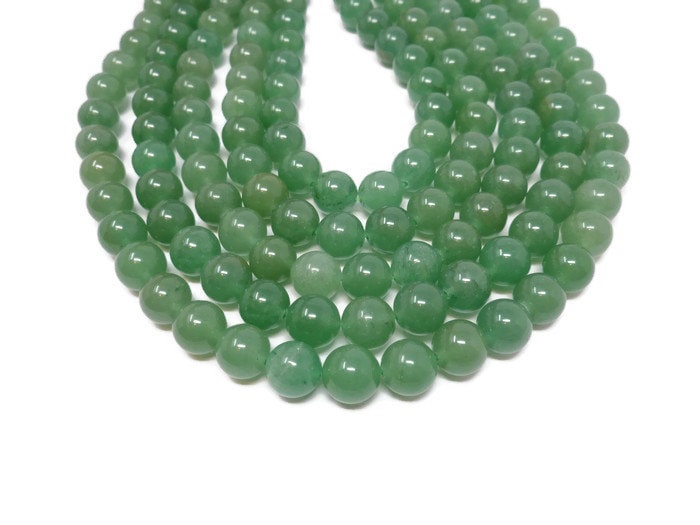 Green Aventurine 10mm Round Bead - 38 beads - Full Strand - Translucent ...