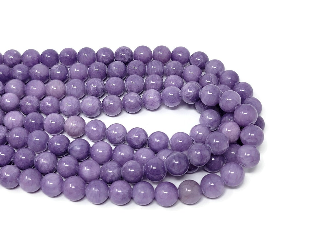 Purple Lilac Mountain Jade 10mm Round Bead Whole Strand 39 Beads Violet ...