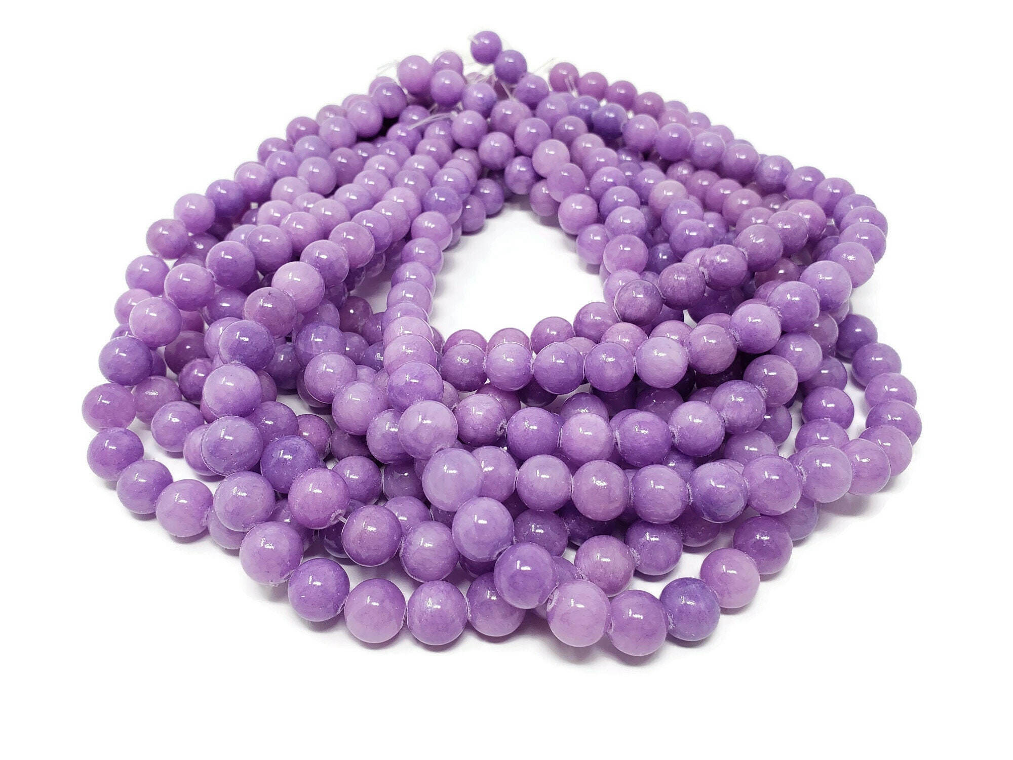 Purple Lilac Mountain Jade 10mm Round Bead Full Strand 40 | Etsy