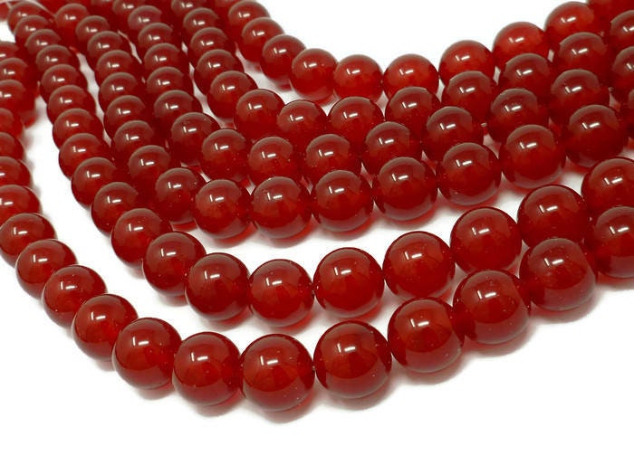 Red Malaysia Jade 14mm Round Bead - 28 beads - Whole Strand - red ...