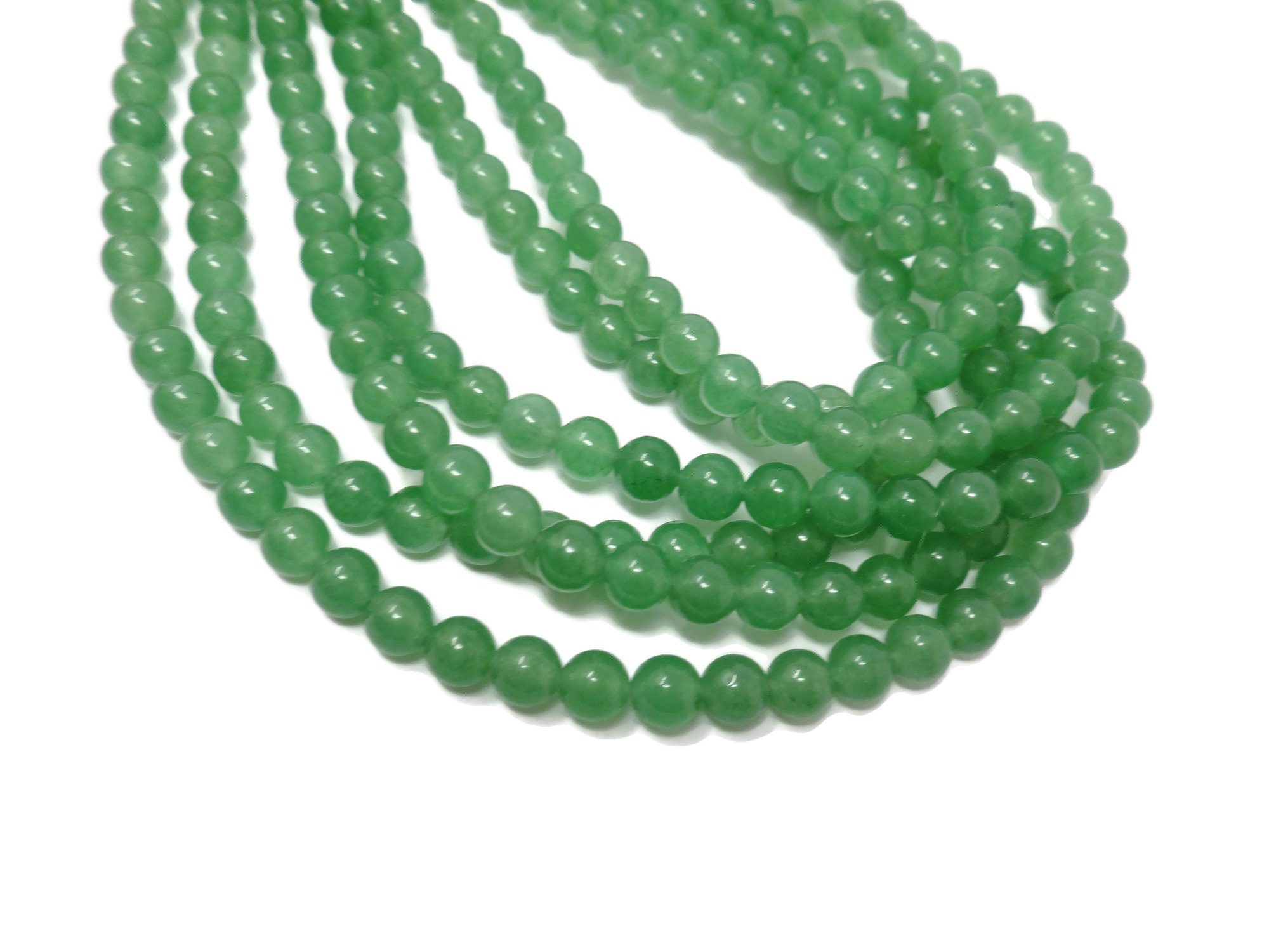Green Aventurine 6mm Round Bead - 62 beads - Whole Strand - Translucent ...