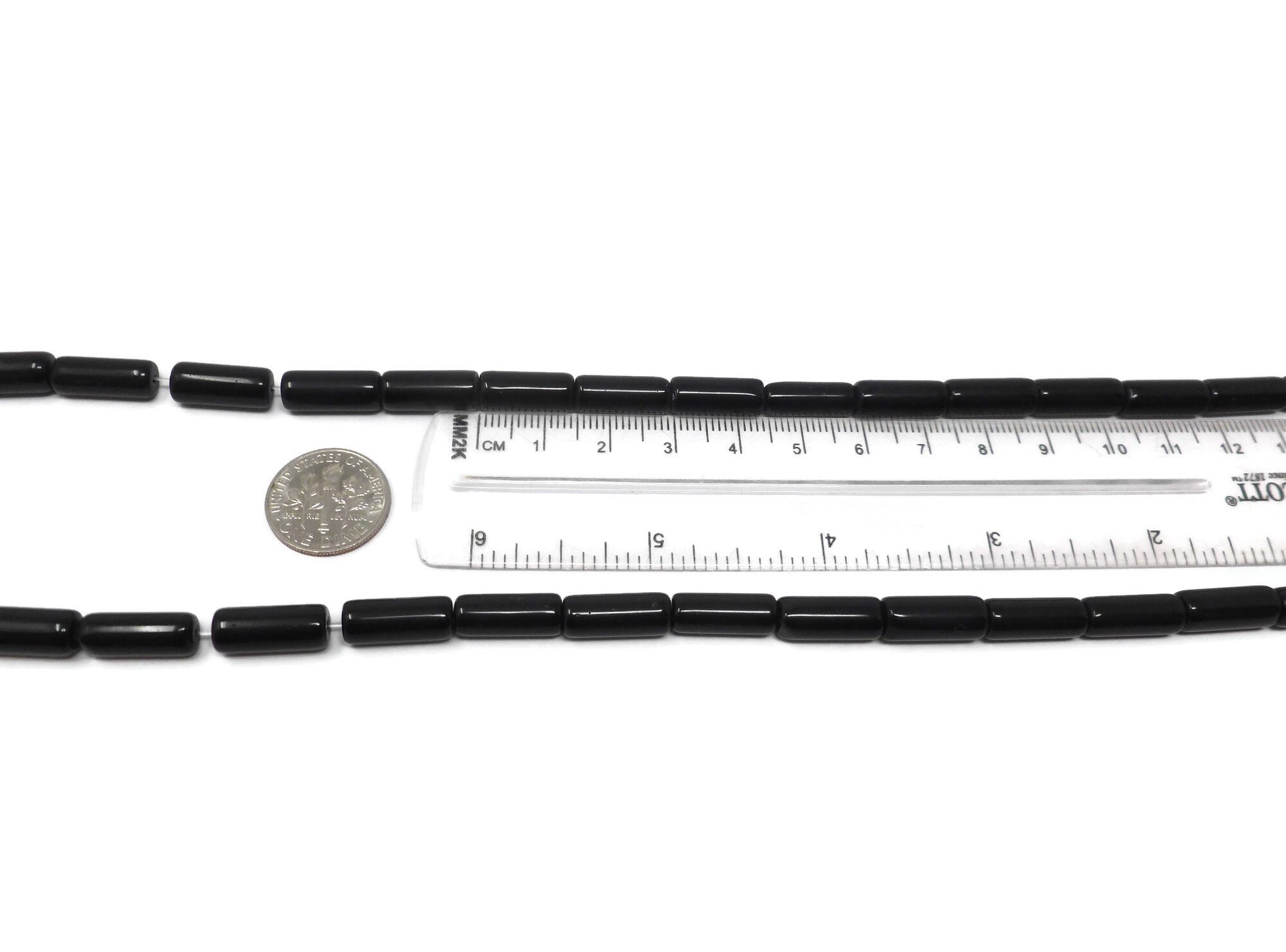 Black Obsidian Column Bead - 15mm x 6mm - 25 Beads - Full Strand ...