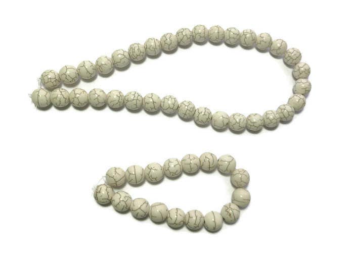 Bone White Howlite 12mm Round Bead - Whole Strand - 34 beads - Ivory ...