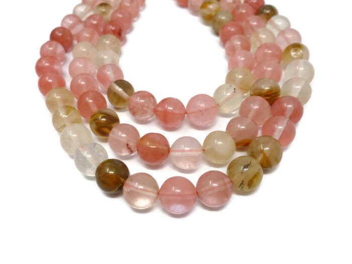 Fire Cherry Quartz 10mm round bead - 38 beads - volcano quartz - whole ...