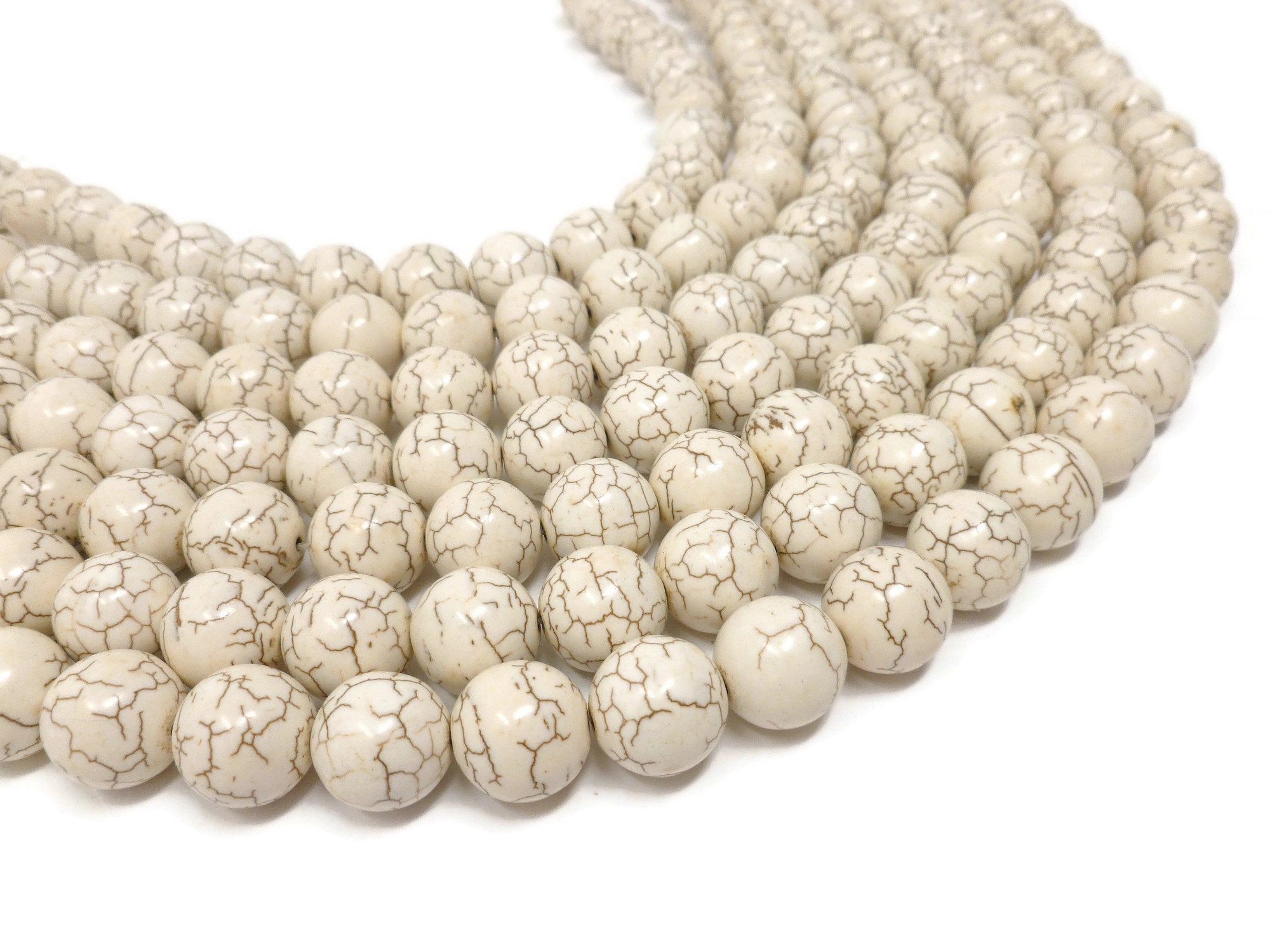 Bone White Howlite 16mm Round Bead - 27 beads - Extra Large Cream Ivory ...