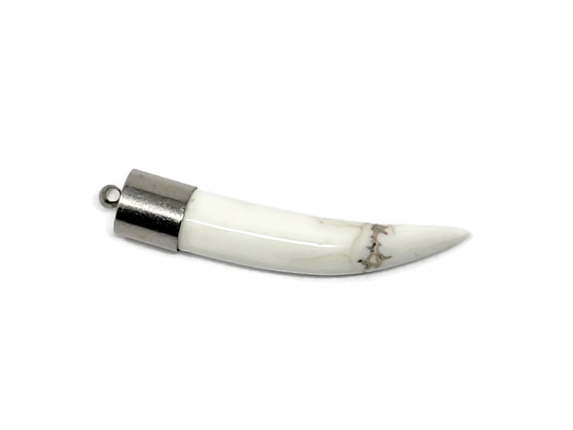 Bone White Howlite Large Tusk Tooth or Claw Pendant - 55mm x 10mm ...
