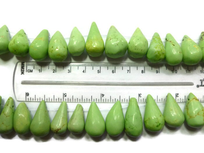 Lime Green Howlite - Top Drilled Drop - Teardrop - 8 Strand - 17 beads ...