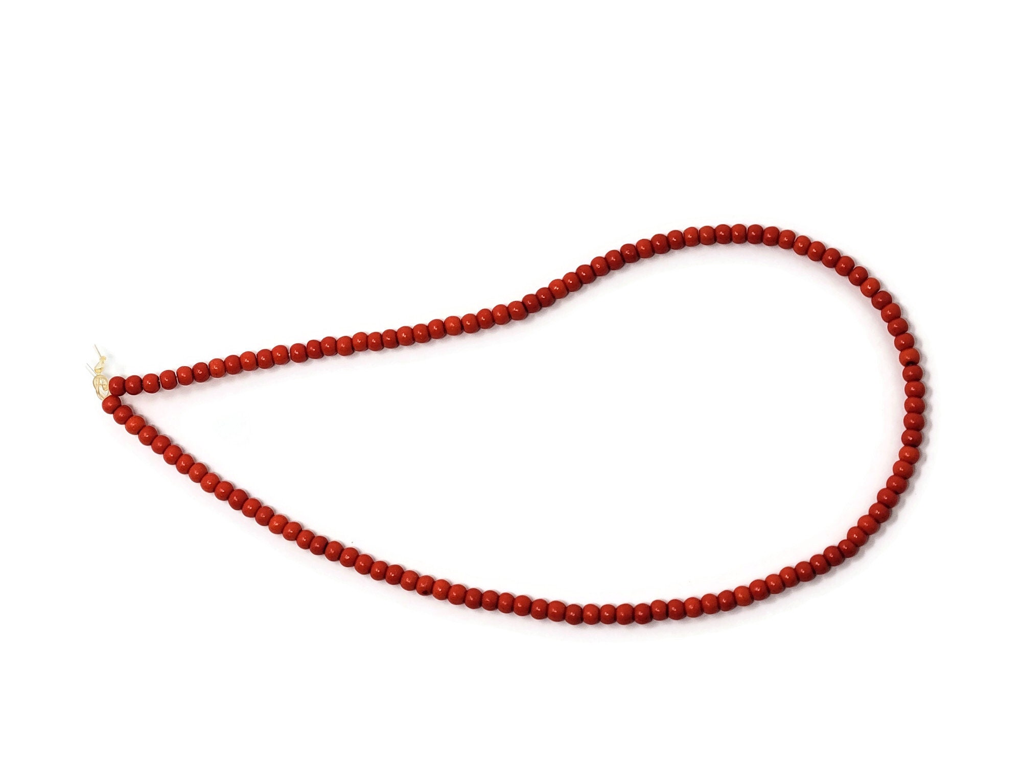 Orange Howlite 4mm Round Bead - 117 beads - Whole Strand - Bright ...