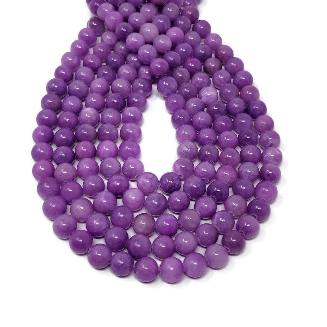 Purple Lilac Mountain Jade 10mm Round Bead - Whole Strand - 40 Beads ...
